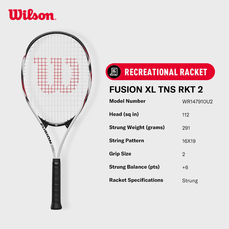 Wilson FUSION XL Recreational Tennis Racket - Pre-Strung (WR147910U ...