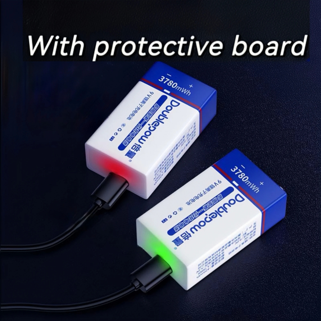 Doublepow Smart TAG Touch N Go USB Rechargeable 9V Battery 3780mAh ...
