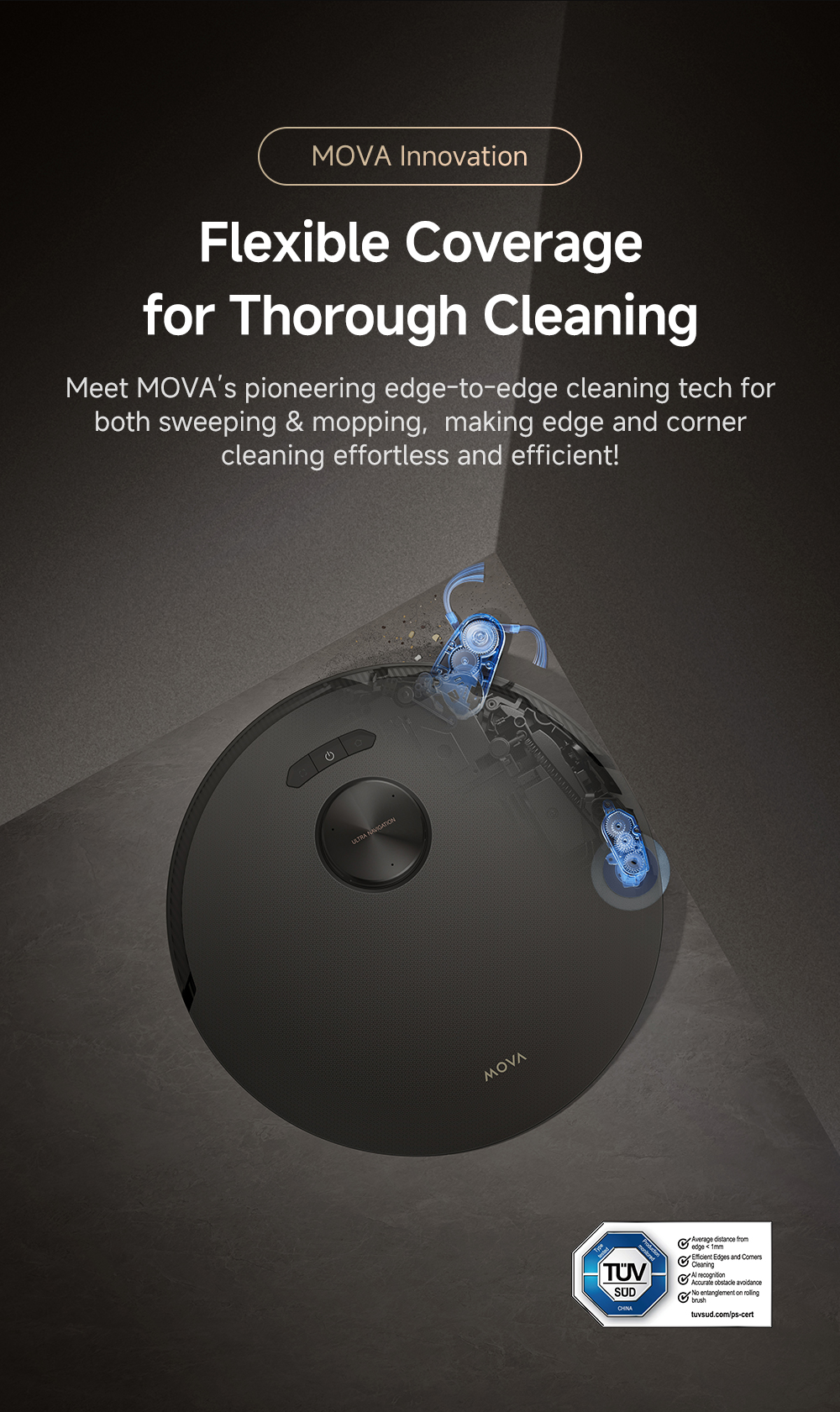 MOVA Z50 Ultra Robot Vacuum | D-Shape Roller Brush | 19,000Pa | Hot ...