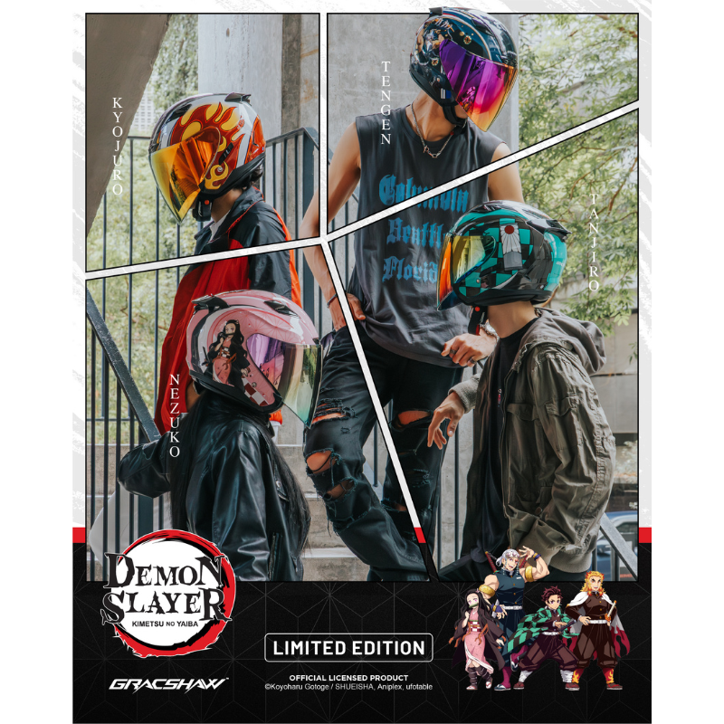 Gracshaw Demon Slayer Helmet Limited Edition G535 Gennex + Demon Slayer ...