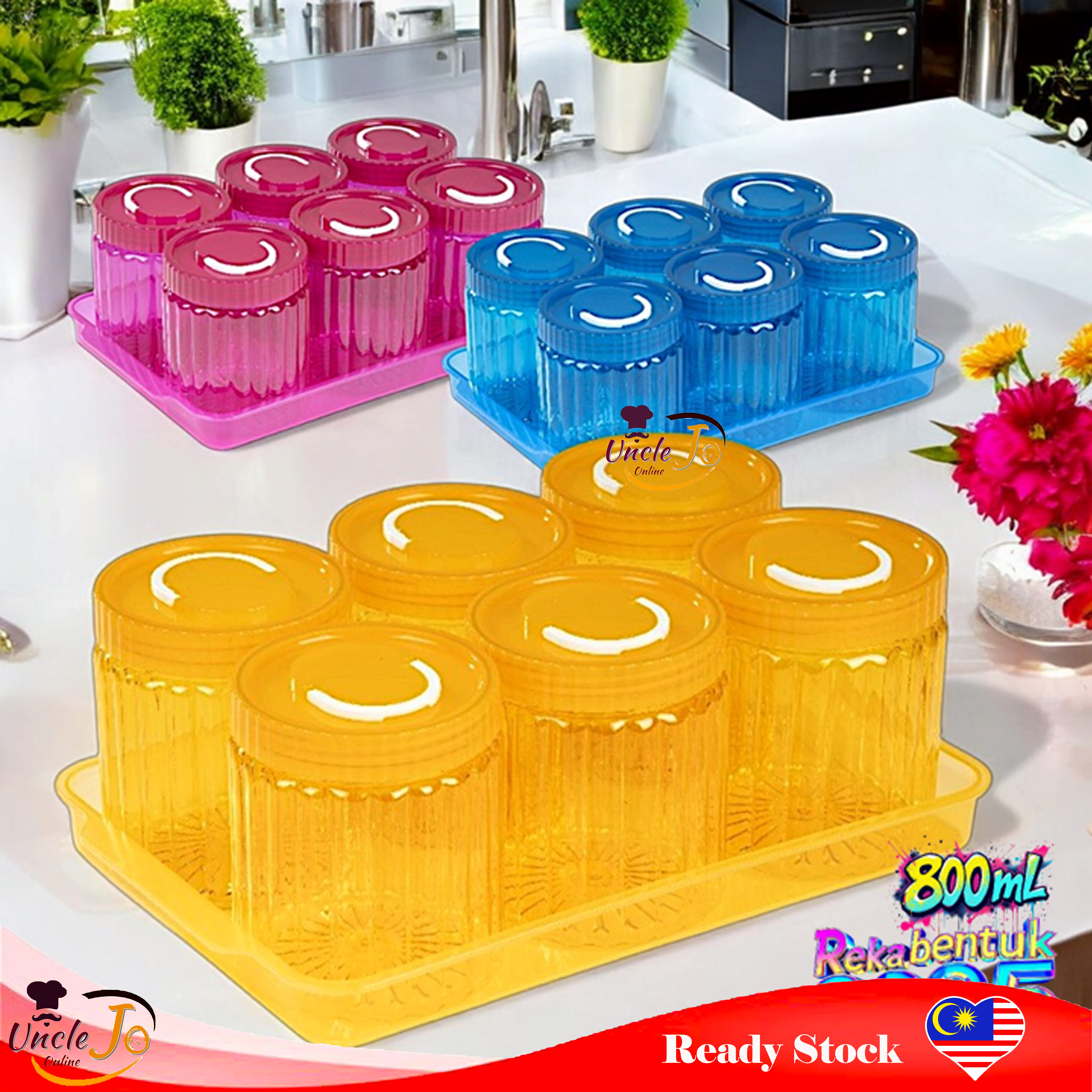 6pcs Set Bekas Kuih Raya Set With Handle /Cookies Container Set /Bekas ...