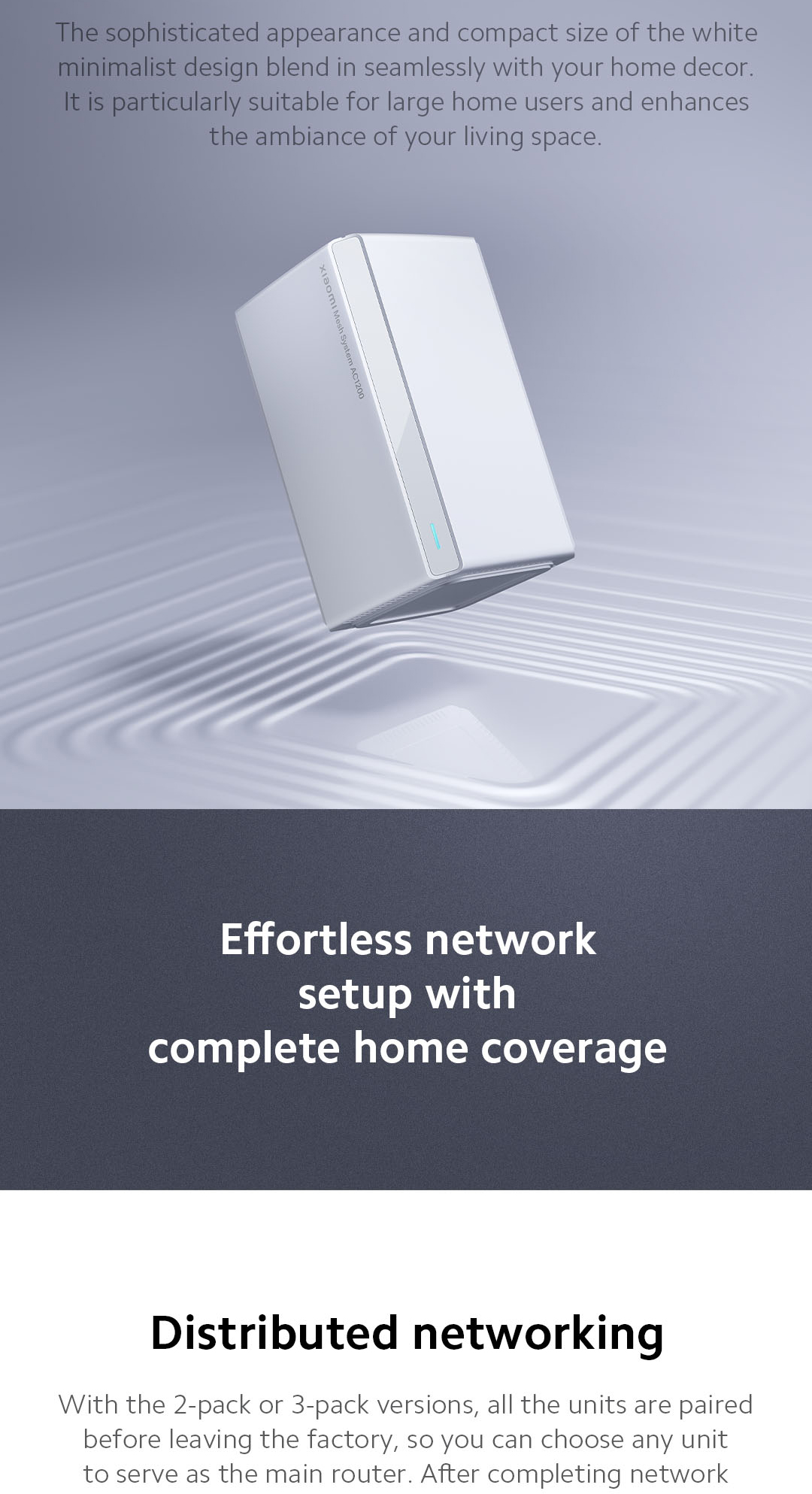 Xiaomi Mesh System AC1200 | 2.4GHz+5GHz Dual Band | 1200Mbps Wifi Speed ...