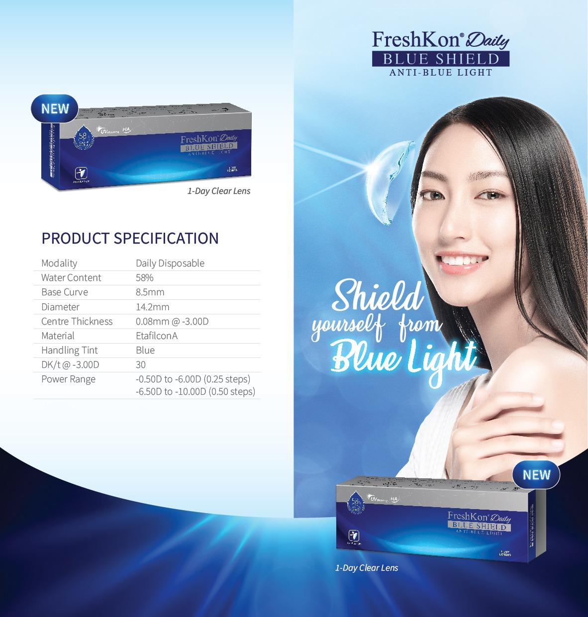 evo FreshKon Daily BLUE SHIELD ANTI-BLUE LIGHT Contact Lenses (10 pcs ...