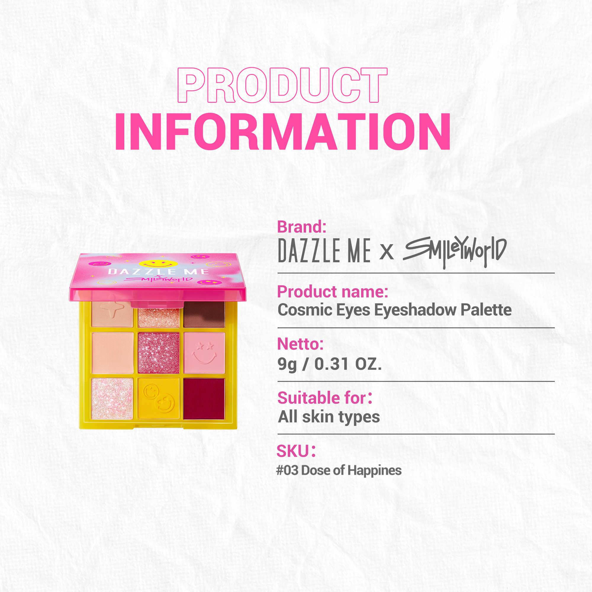 [Limited Edition] DAZZLE ME X SmileyWorld Cosmic Eyes Eyeshadow Palette ...