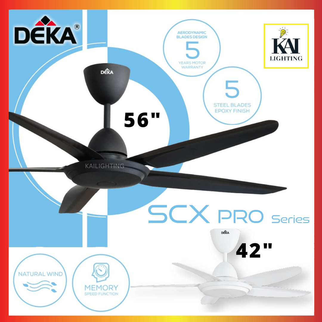 (Sirim) DEKA Ceiling Fan SCX 42 PRO Remote Control 12+12 Speed 5 Steel ...