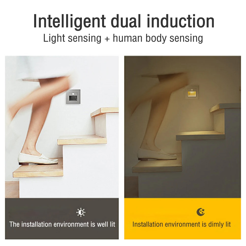 Motion Detector Sensor Led Stair Light Infrared Human Body Induction ...