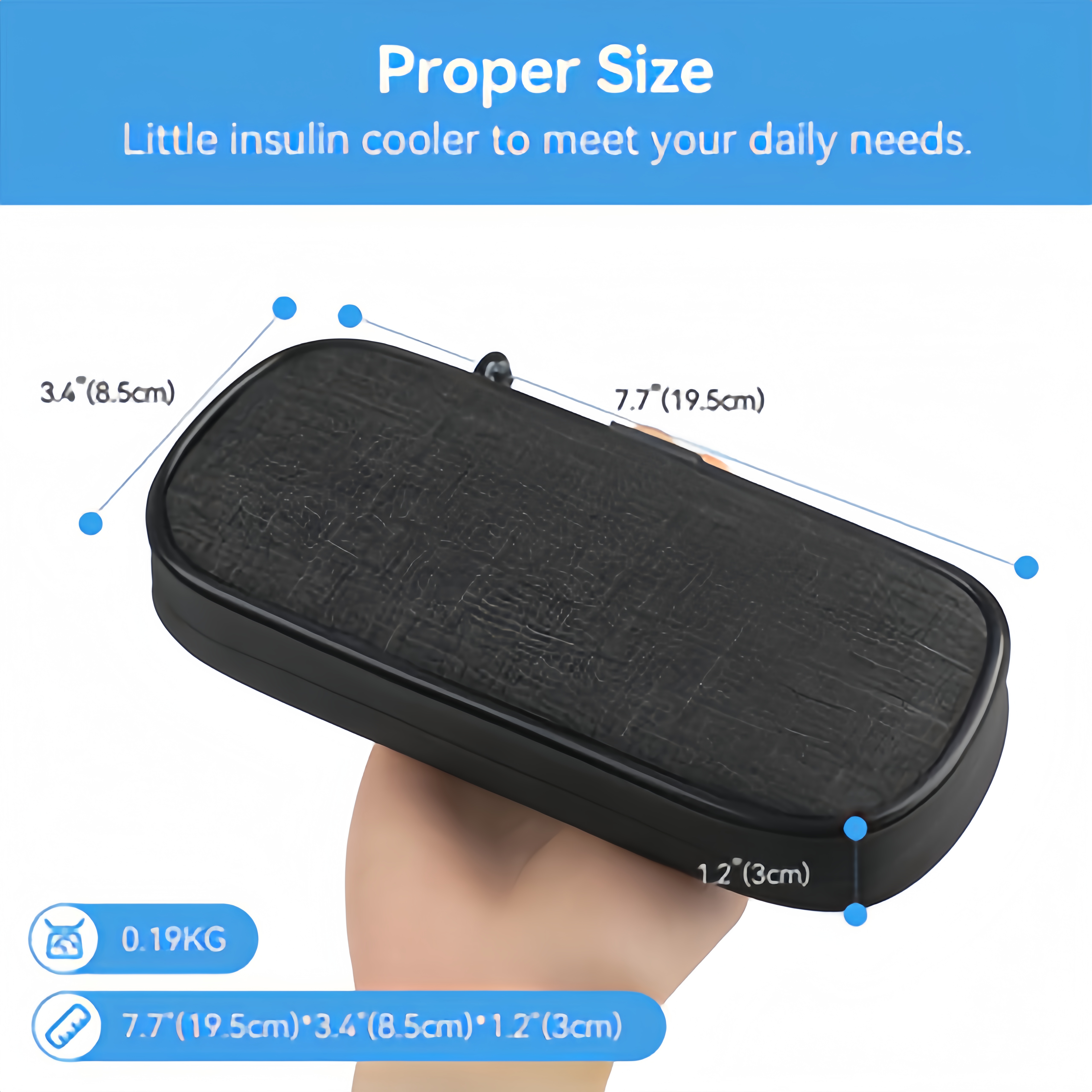 Travel Insulin Cooler Storage Bag Case with 2 Reusable Ice Compact ...