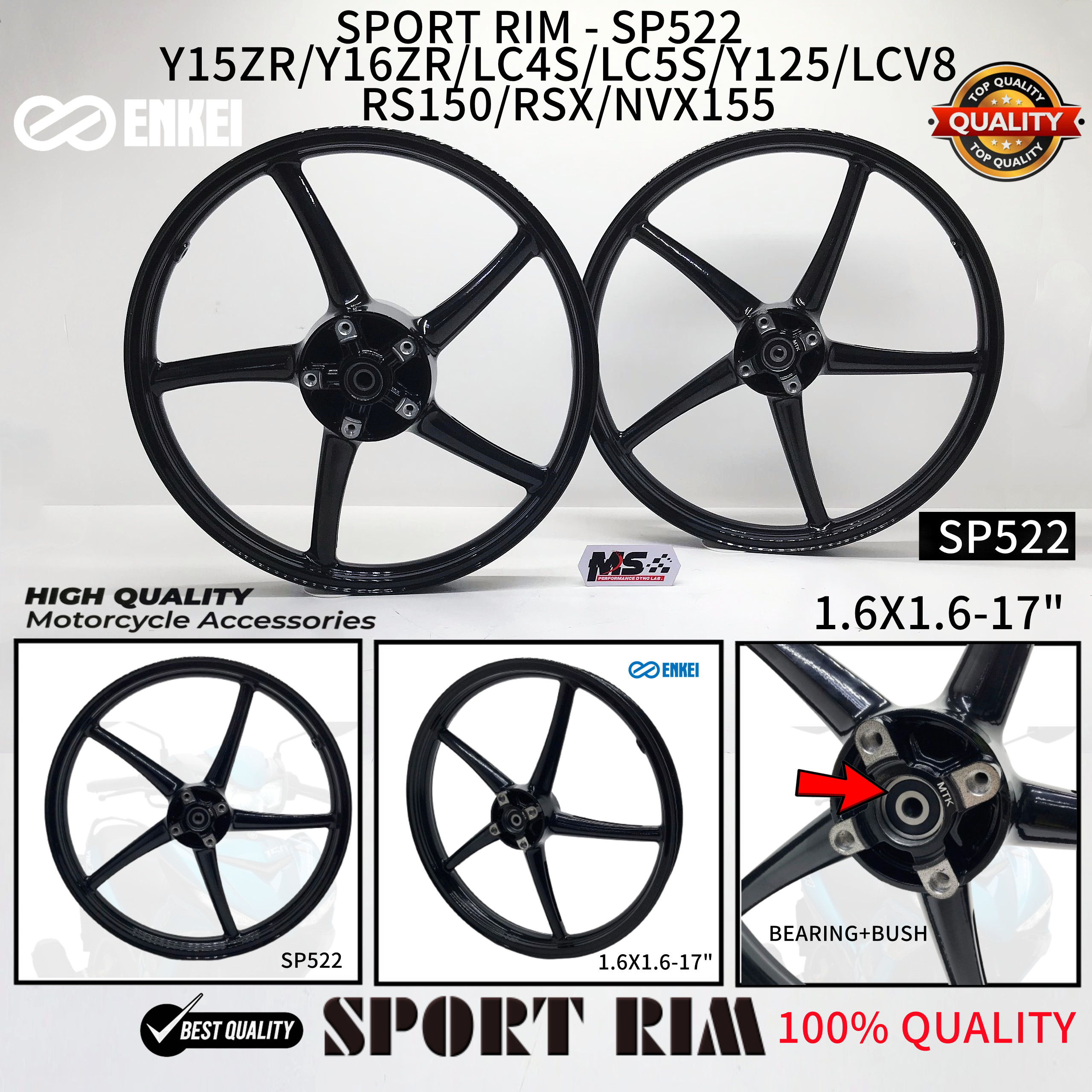 Sport Rim Wheel Enkei SP522 Y15ZR/Y16ZR/LC4S/LC5S/Y125/LCV8/RS150/RSX/NVX155/EGO LC | Shopee ...