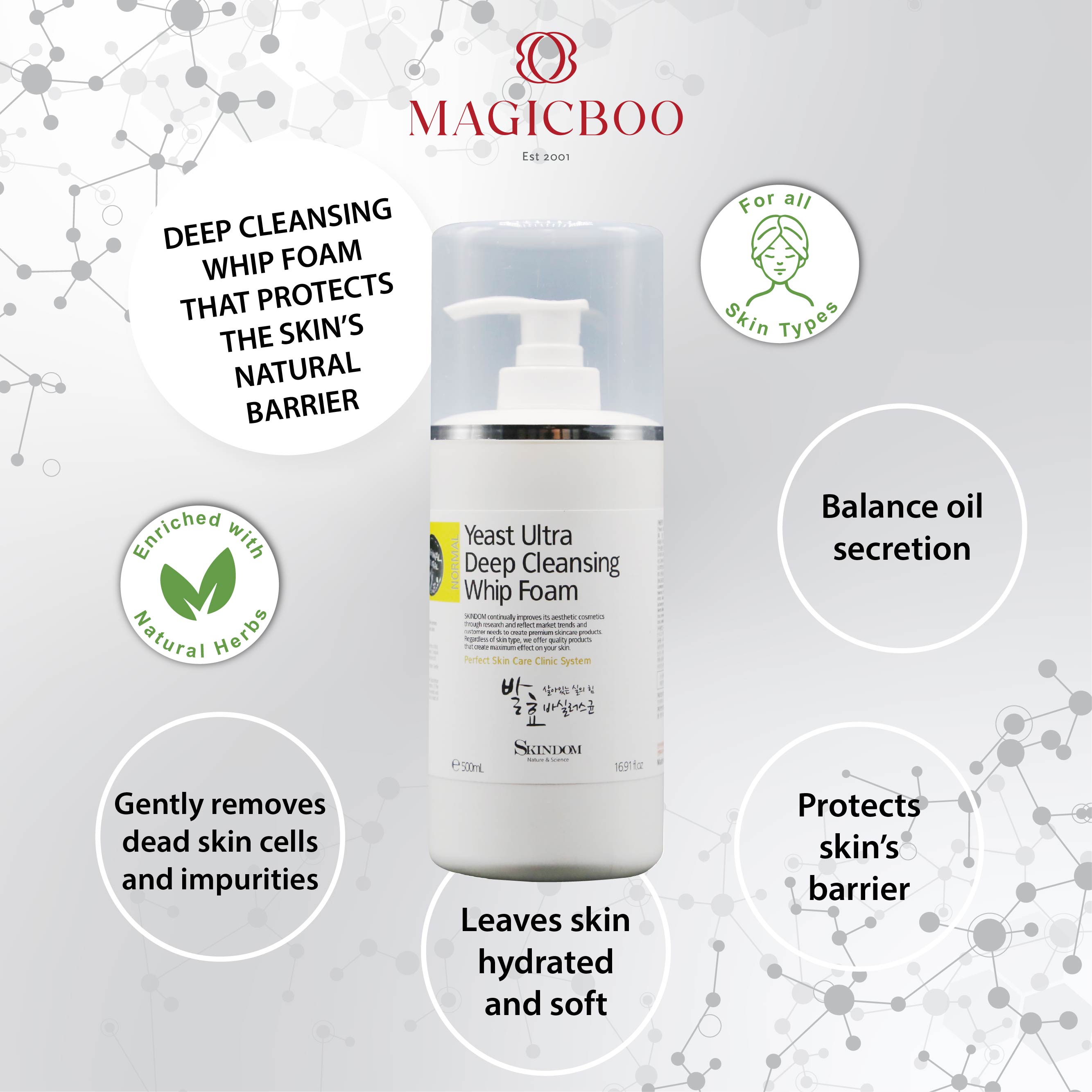 Magicboo Skindom Yeast Ultra Deep Cleansing Whip Foam 500ml | Shopee ...