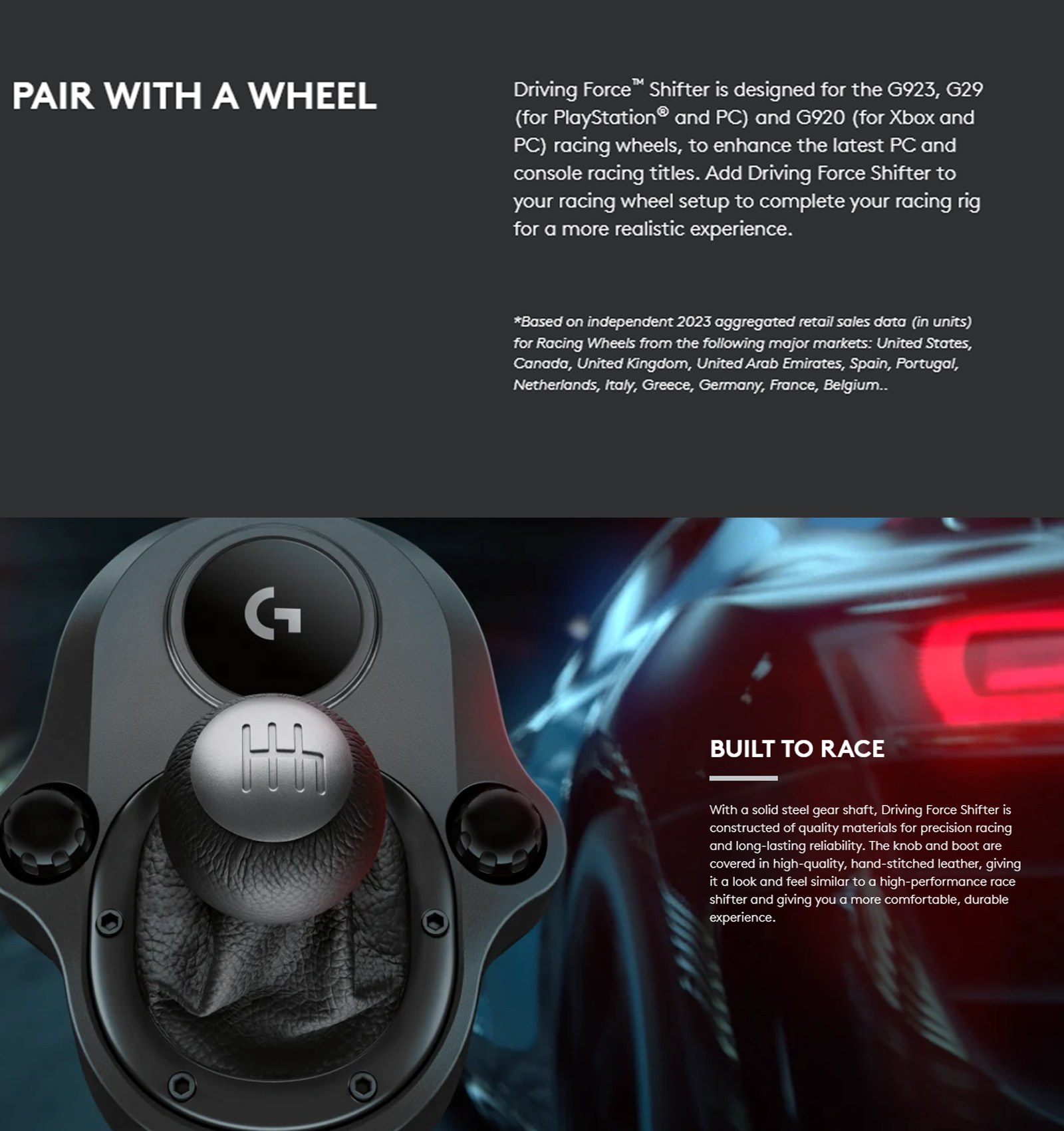 Logitech Driving Force Shifter with Solid Steel Gear Shaft for G923 ...