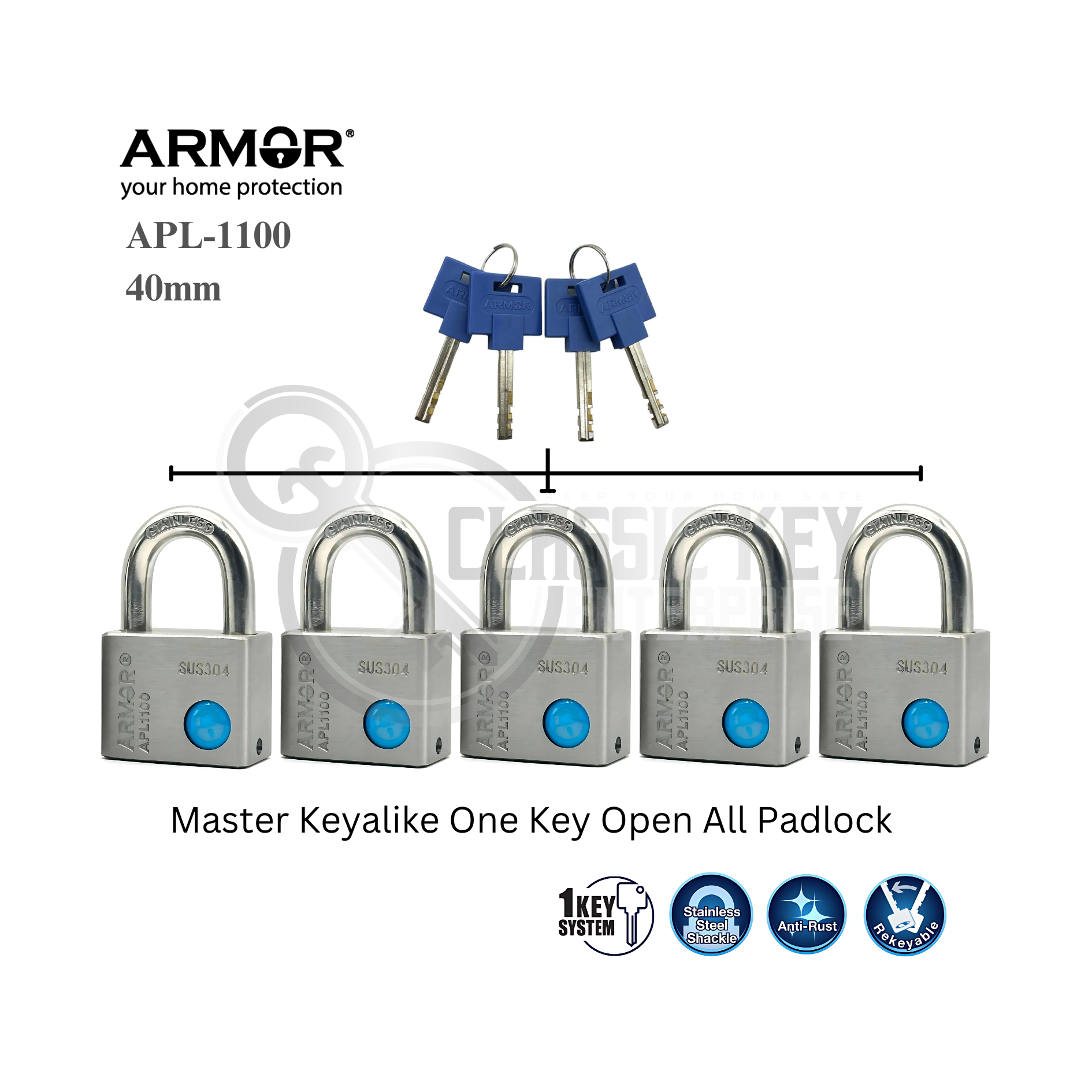 ARMOR Padlock Mangga Kunci Rumah APL1100 - 40mm Anti Rust | Shopee Malaysia