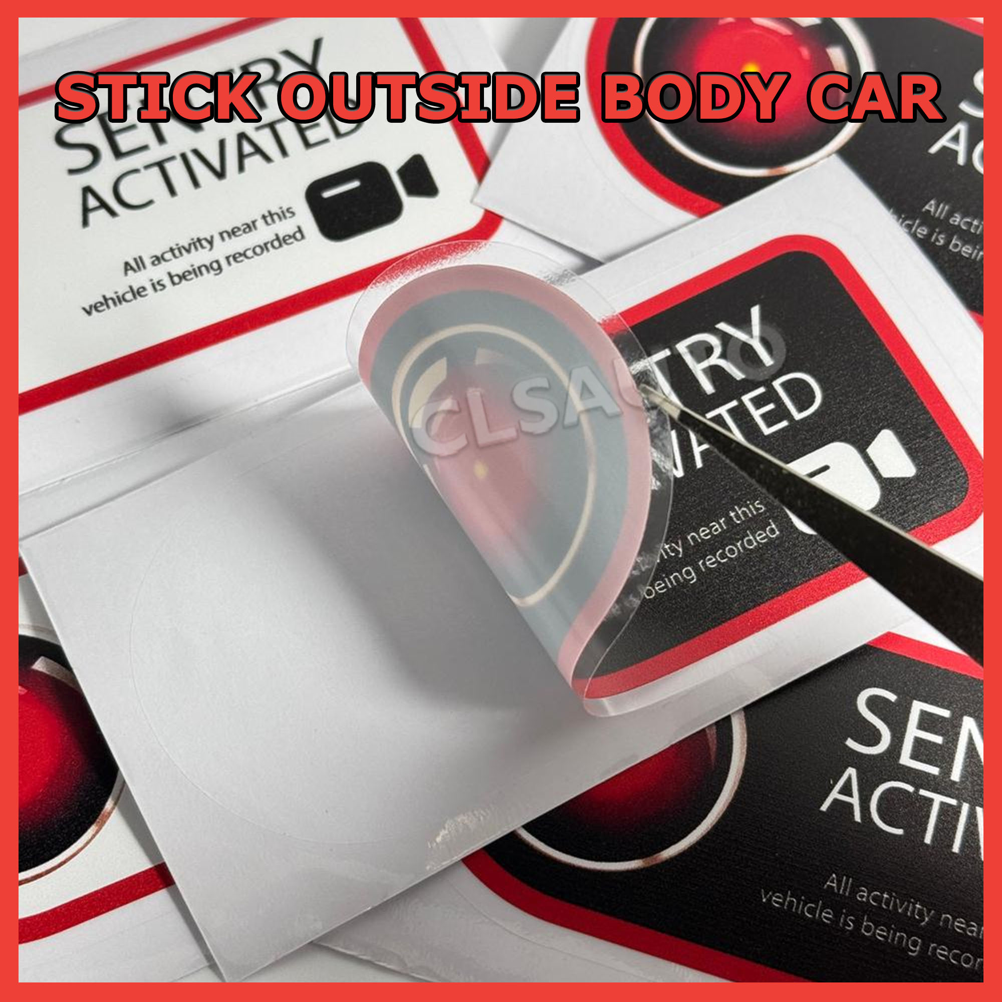 Sentry Mode Activated Sticker for Tesla - Anti-Theft Warning Decal ...