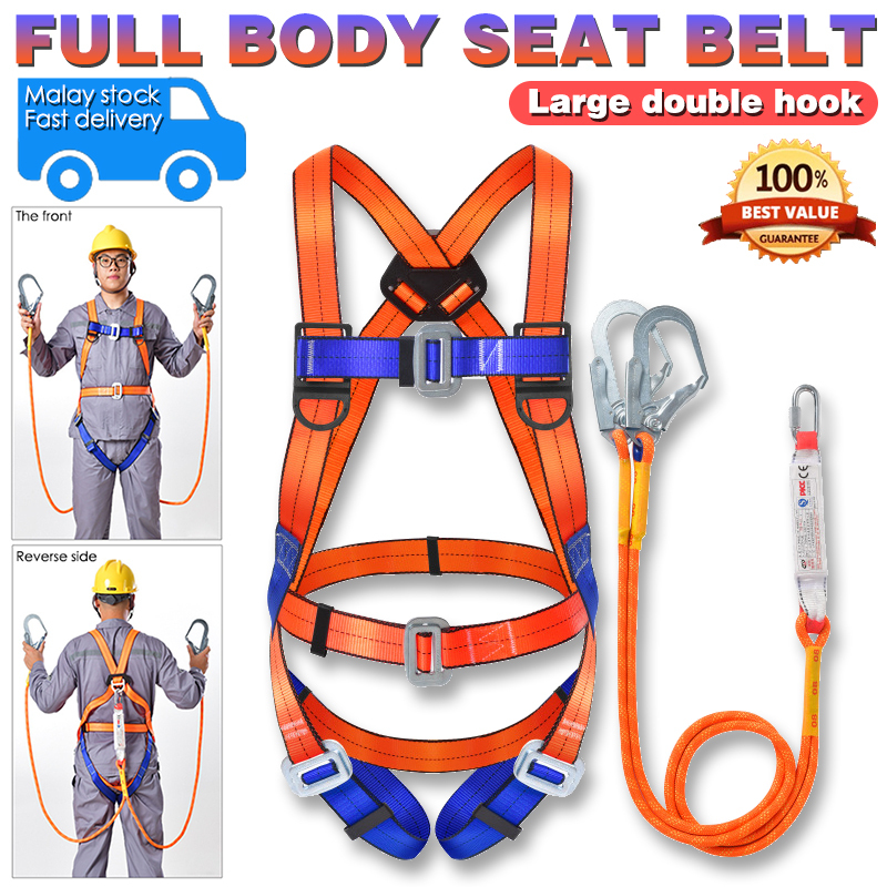 Full body safety harness Working at height safety harness double hook ...