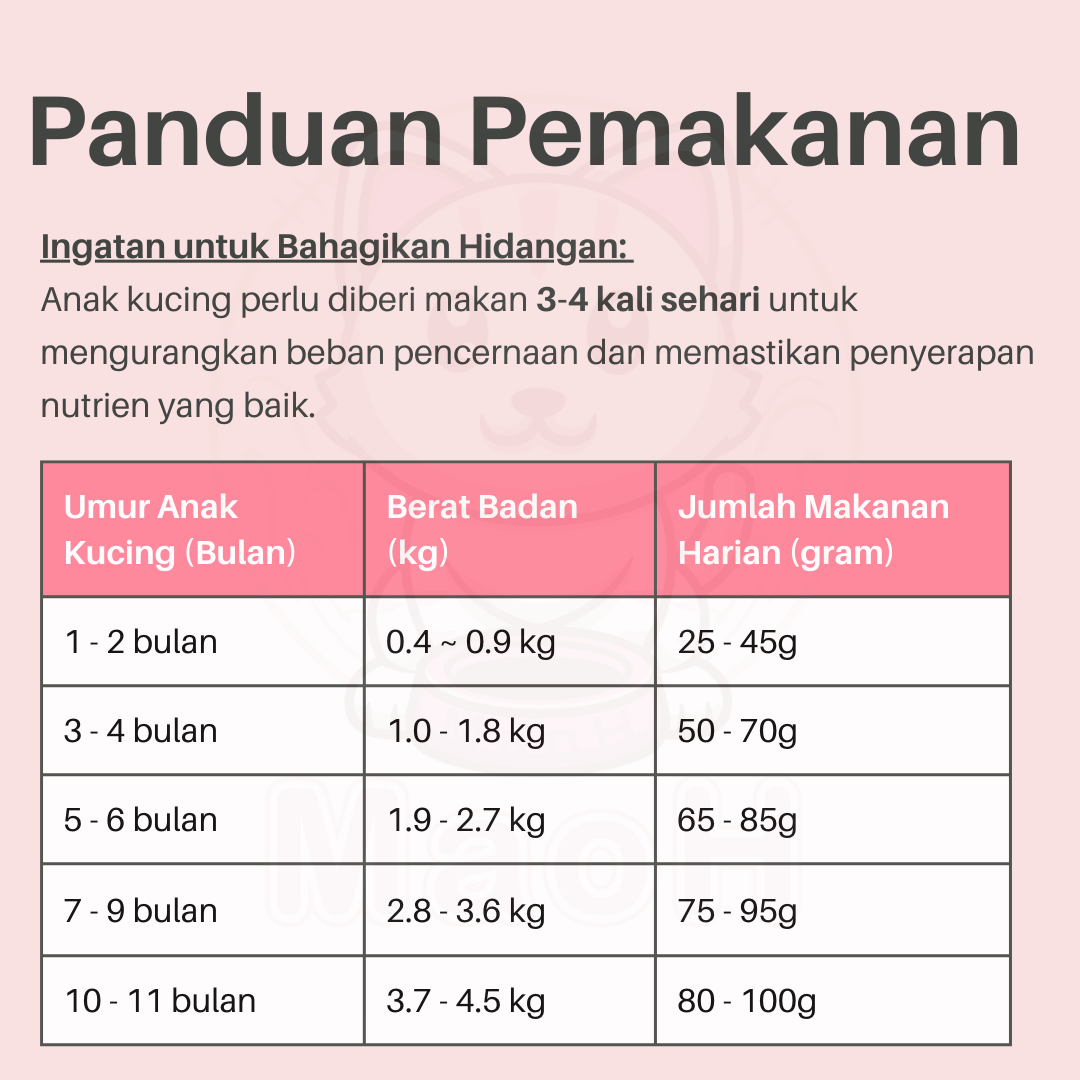 LeaH Kitten Formula Repack 1kg (1 to 11 month) Makanan Kucing Tanpa ...