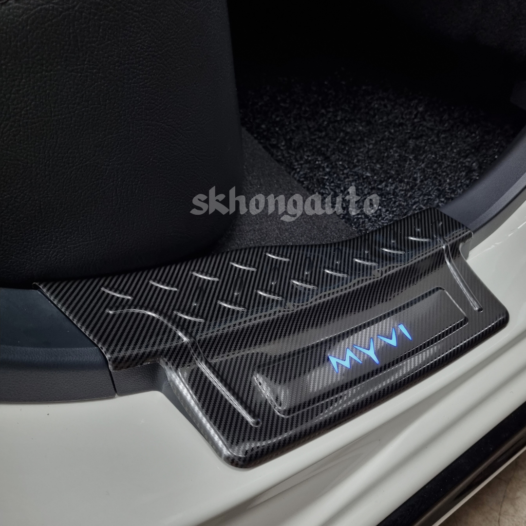 Perodua Myvi 2018 -2025 gen 3 Carbon Led Door Side Step Sill Plate Full ...