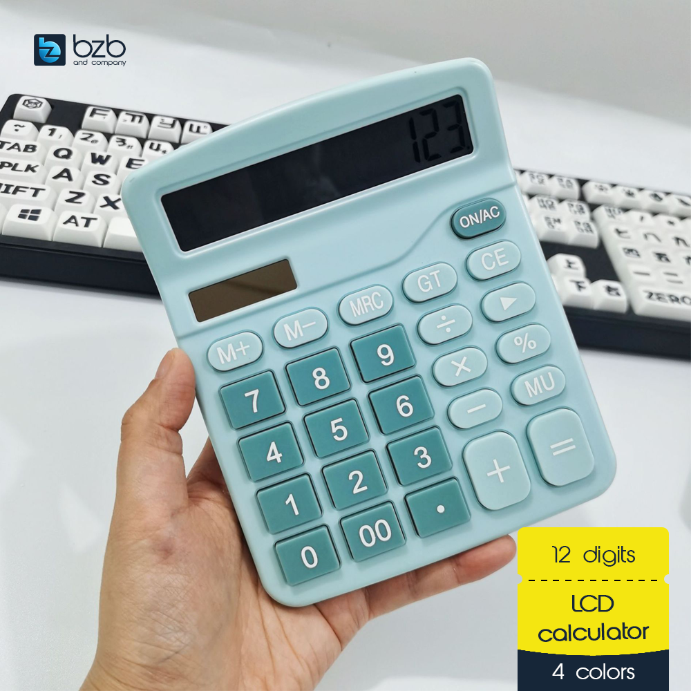 Solar / Battery Powered 12 Digits Display Calculator LCD Large Button ...