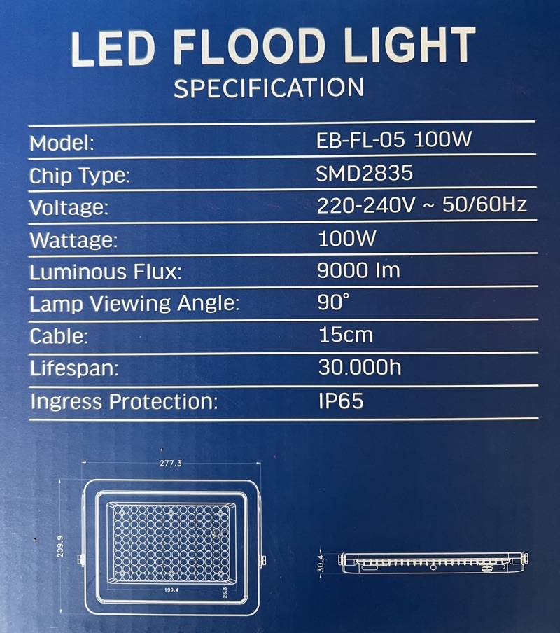 [SIRIM] Aluminum frame LED Flood Light 50w 100w 150W 200W spotlight ...