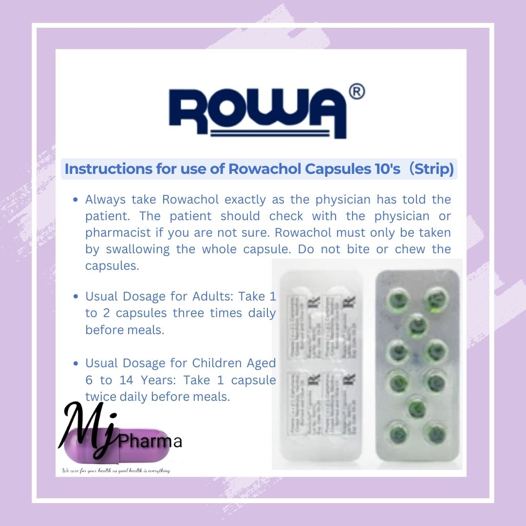 Rowachol Capsules 10s strip hepatobiliary disorders cholelithiasis ...