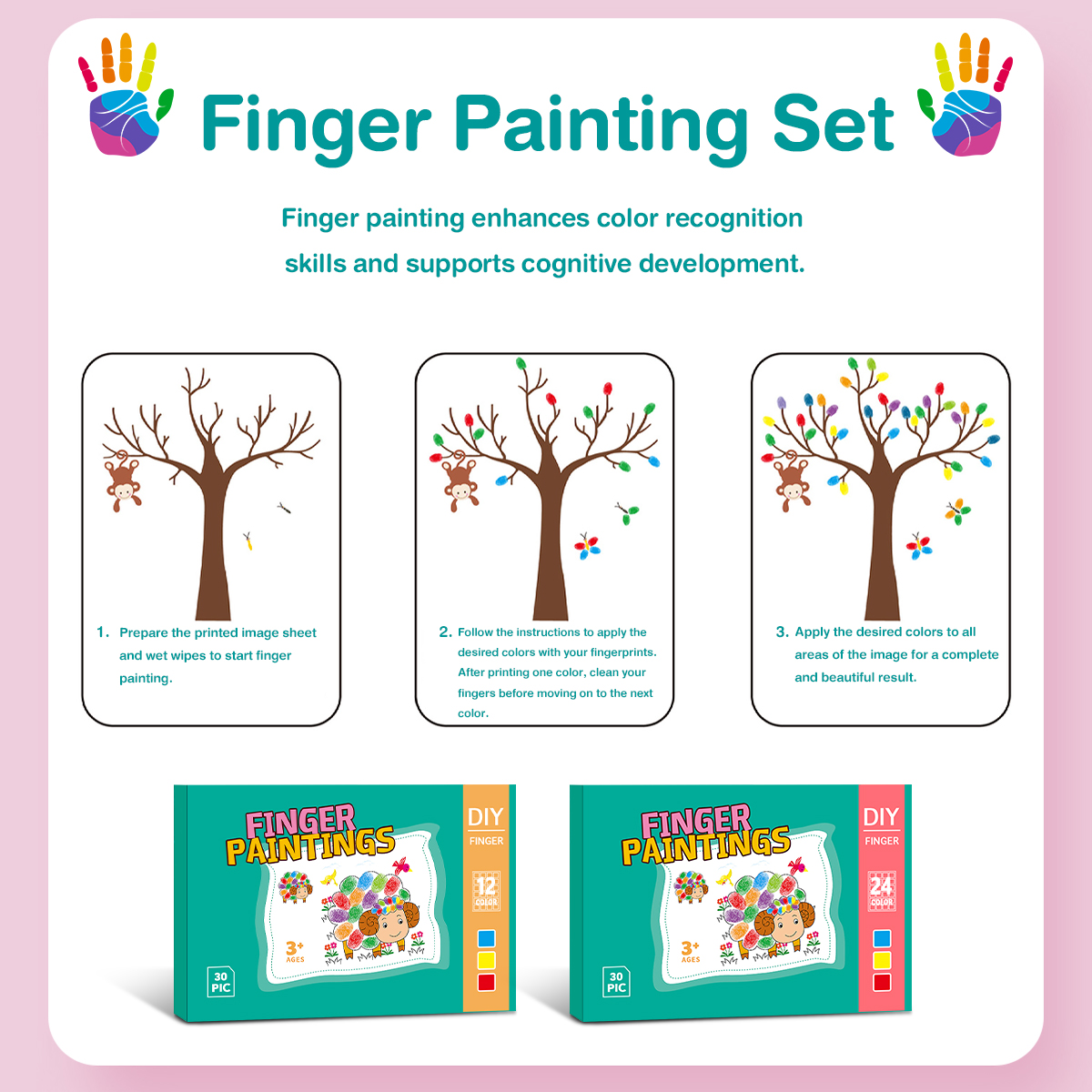 Finger Painting KIDS Art Craft Drawing Set DIY Creative Coloring ...