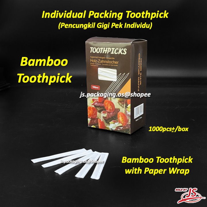 Pencungkil Gigi (6.5cmX1000Pcs) Toothpick (1Pcs/Pkt) With Individual ...
