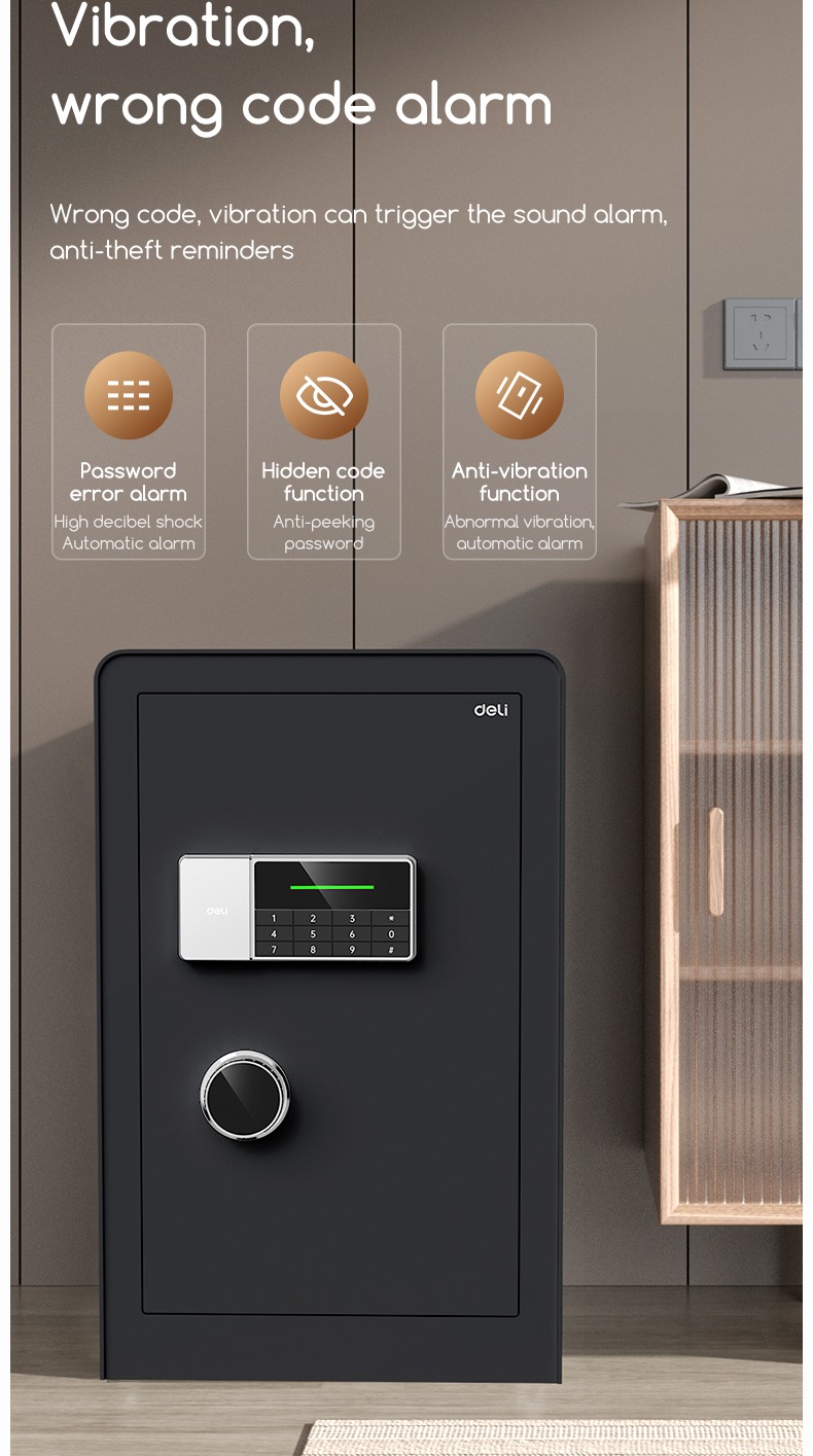 Vusign Peti Besi Heavy Duty Stainless Steel Smart Safe Box Dual Lock ...