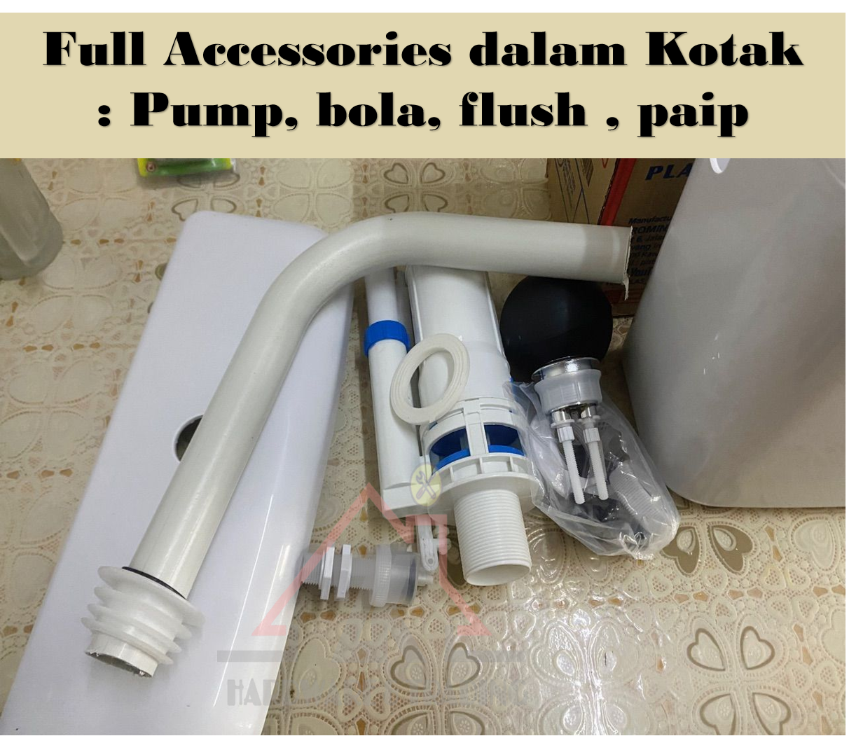 Tangki Air Tong Jamban Butang Tekan Push Button Plastic Water Tank ...