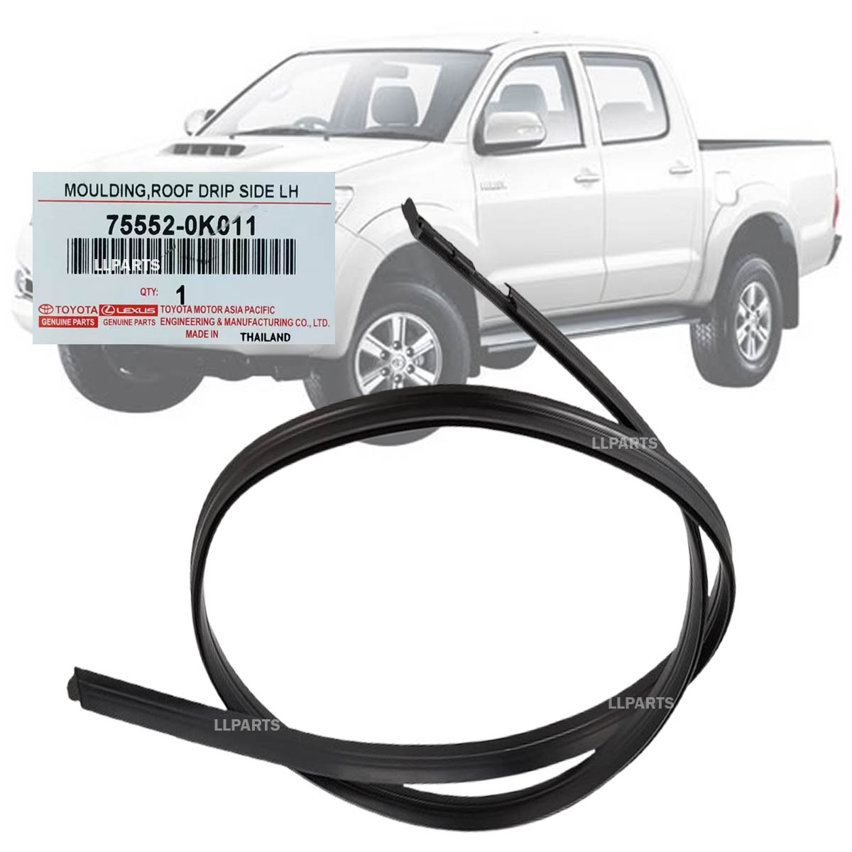 Original Toyota Hilux Kun25 2005-2015 Roof Moulding Lining Rubber Outer ...