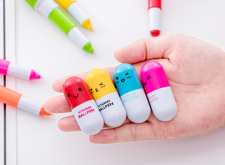 Capsule Vitamin Ball Pen Mini Ballpoint Pen Pill Design Pill Pen Pen ...