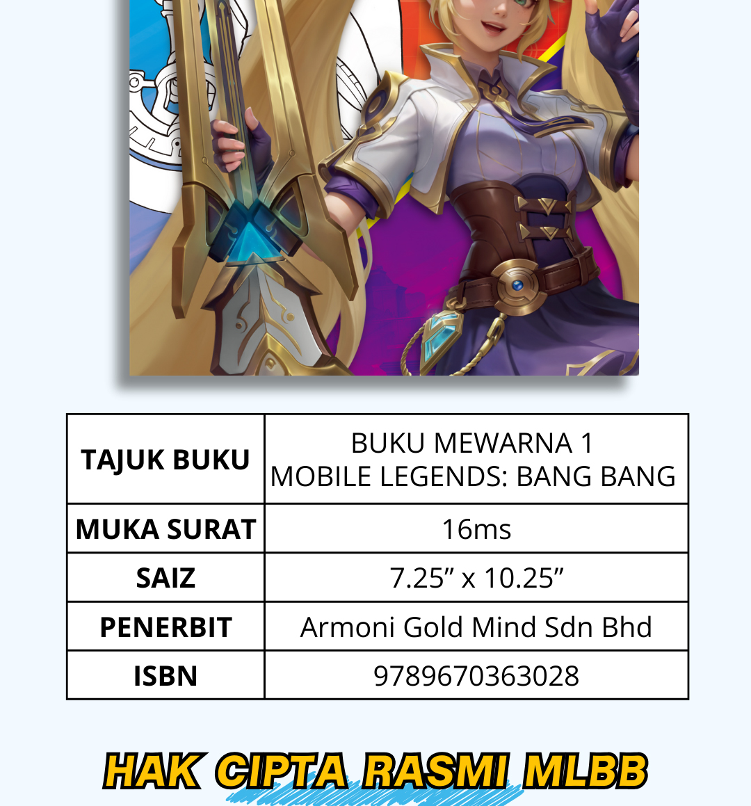 Buku Mewarna MLBB Buku 1 Colouring Book Mobile Legends:Bang Bang Buku ...
