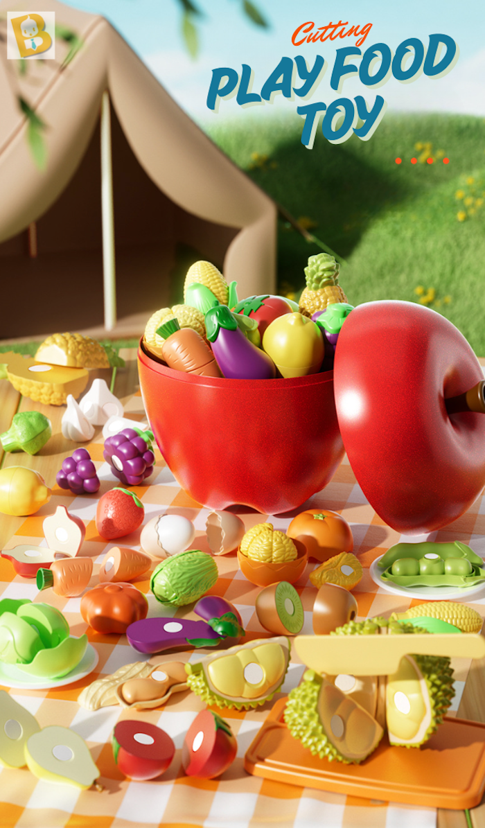 BabyBoss Cutting Fruit & Vegetable with Apple Pumpkin Storage Box ...