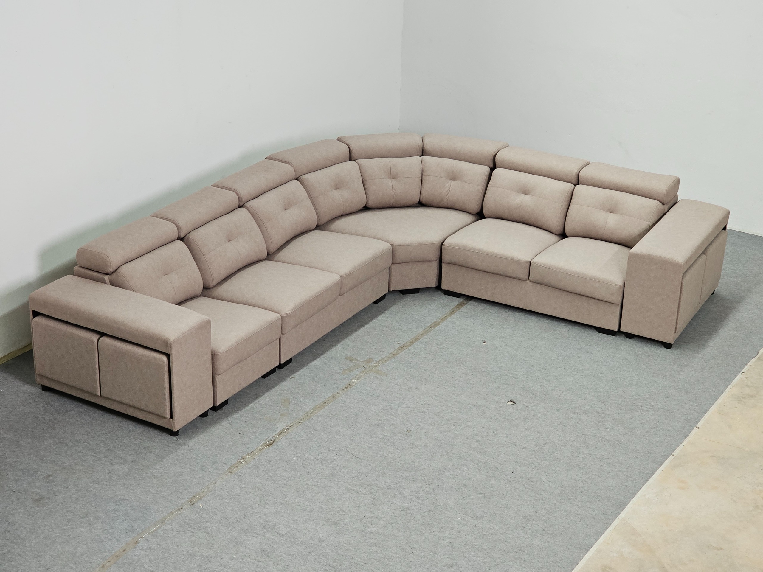 FREE Installation COCO U SHAPE Velvet_Sofa Set Sofa Ruang Tamu Living ...