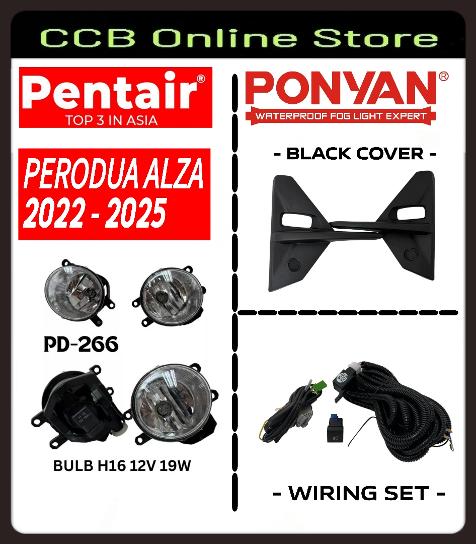 Pentair PONYAN PD-266 Perodua Alza 2022-2025 Fog Lamp with Wire ...