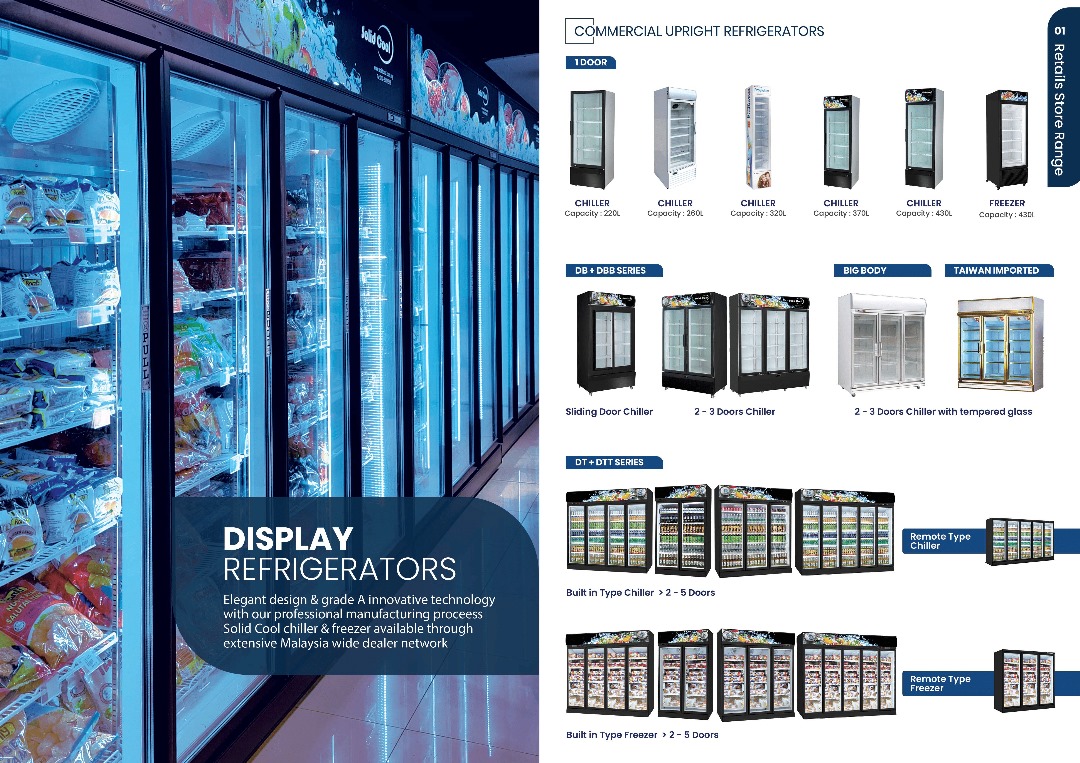 [ SOLID COOL ] 4 DOOR DISPLAY CHILLER MODEL 4DT | 4 Pintu Peti Storage ...