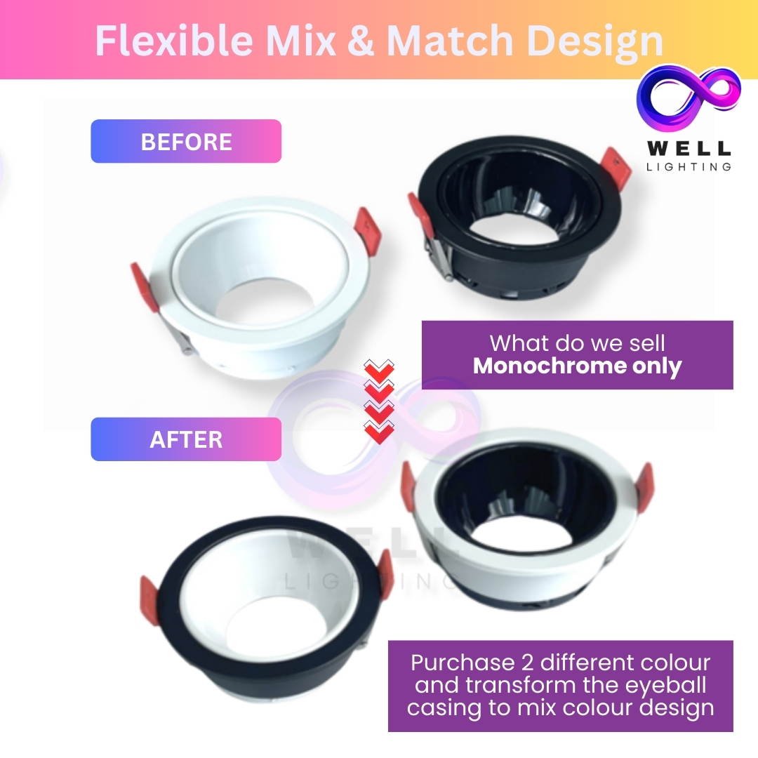 Casing Eyeball LED Fitting Recessed Spotlight GU10 Bulb Holder ...