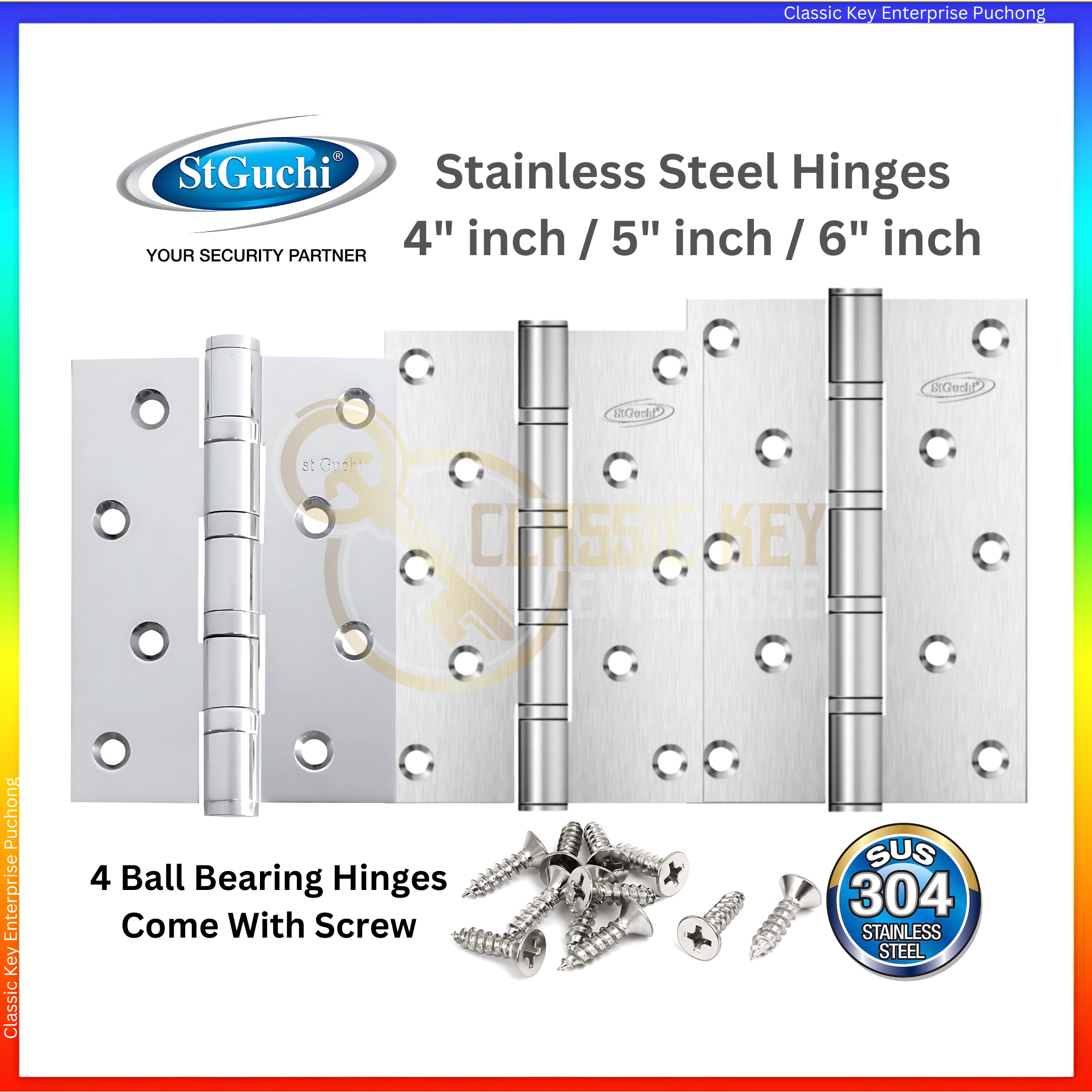 St Guchi Hinges Heavy Duty 4 Ball Bearing SGDH-743025 / SGDH-753030-SS ...