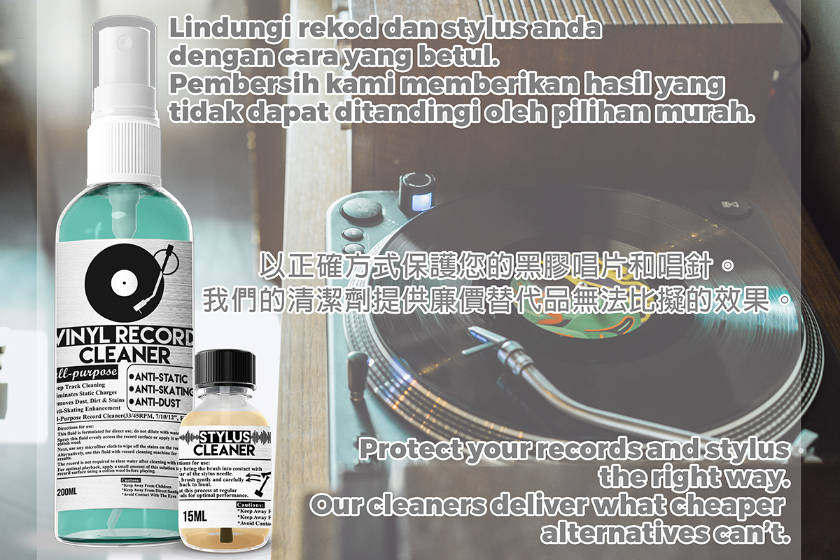 Premium Quality Vinyl Record Cleaner Pencuci Piring Hitam Stylus ...