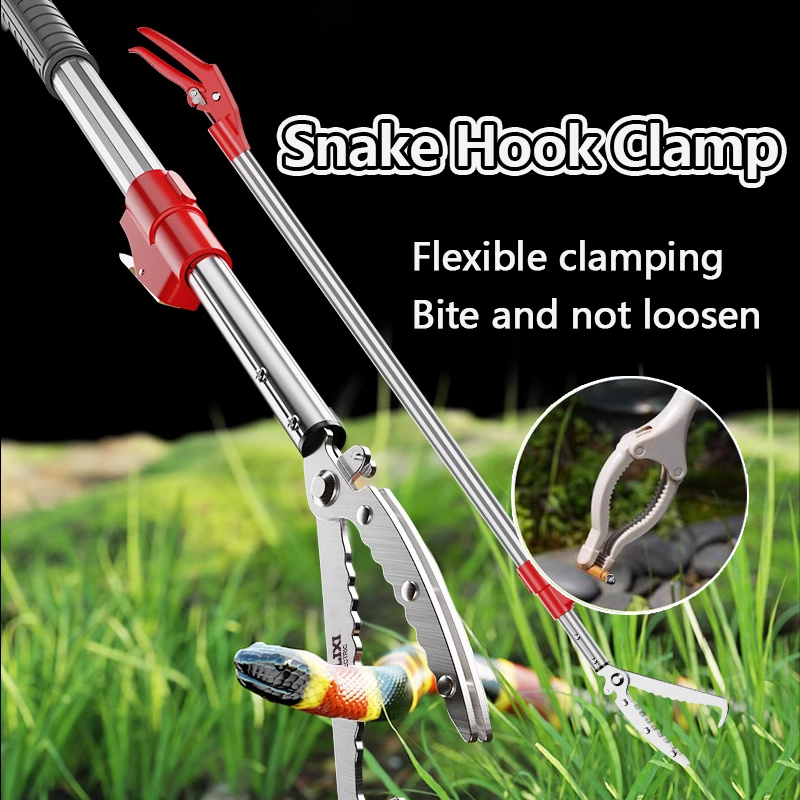 1.5M/1.2M/0.75M Long Handle Snake Stick Catcher Stainless Steel Snake ...