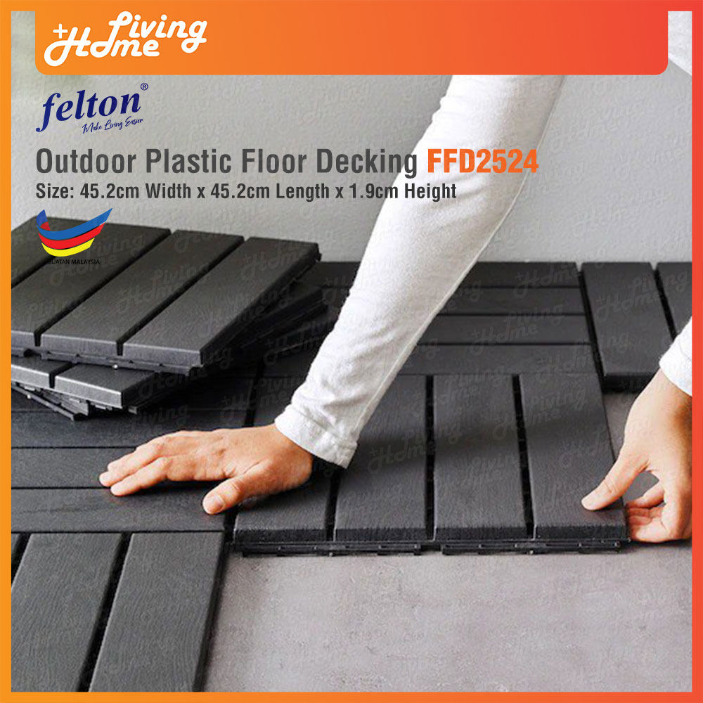 Outdoor Plastic Floor Decking Flooring Deck Wooden Surface Dek Lantai ...