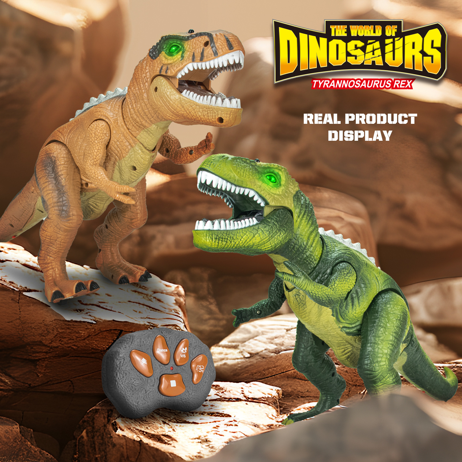 Interactive Remote Control T-Rex Dinosaur Toy with LED Lights, Walking ...