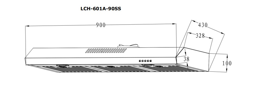 LIVINOX STAINLESS STEEL SLIM COOKER HOOD LCH-601A-90SS replace LCH-601 ...