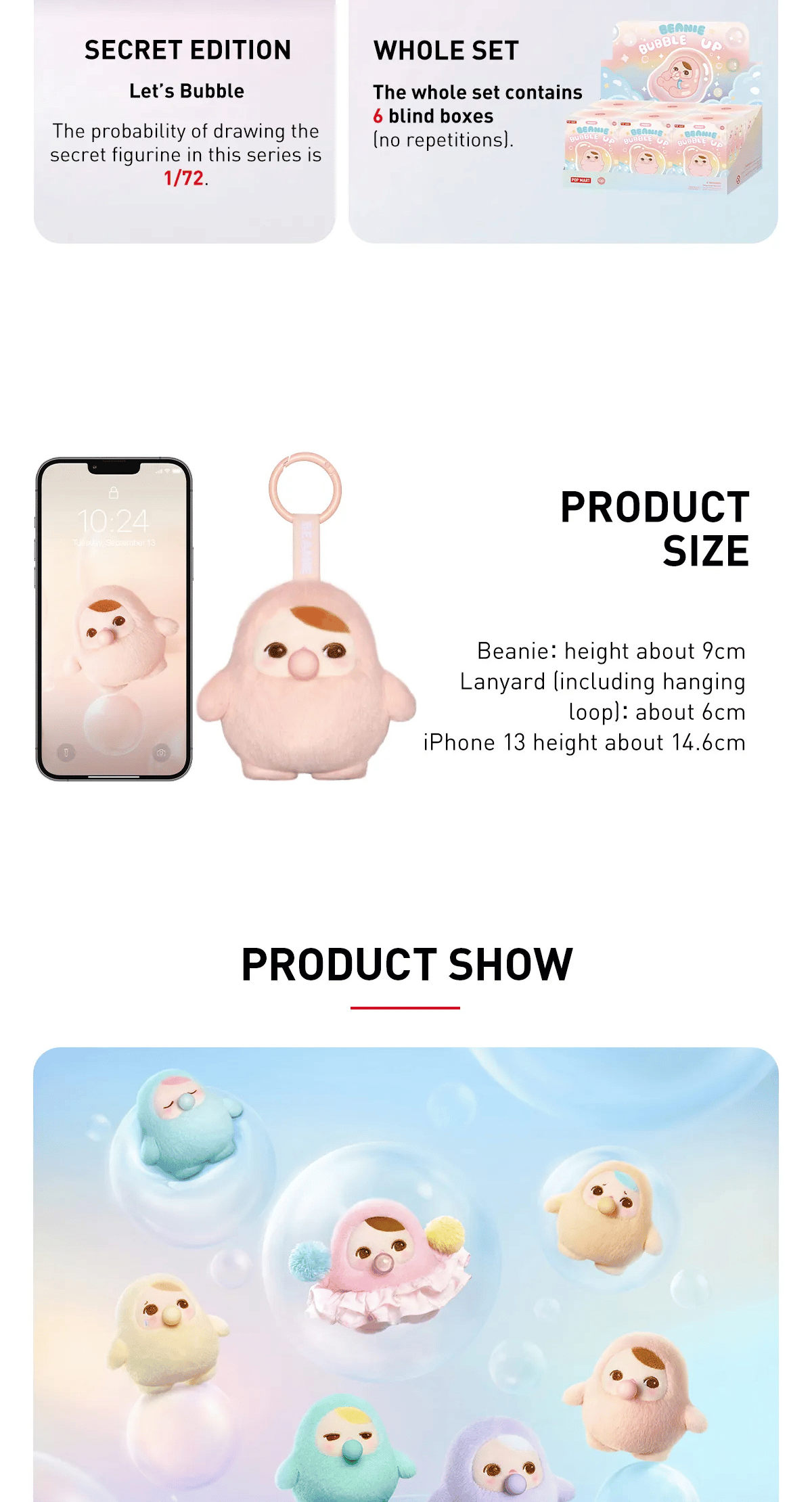 Original POPMART PUCKY BEANIE BUBBLE UP SERIES-Plush Pendant Blind Box ...