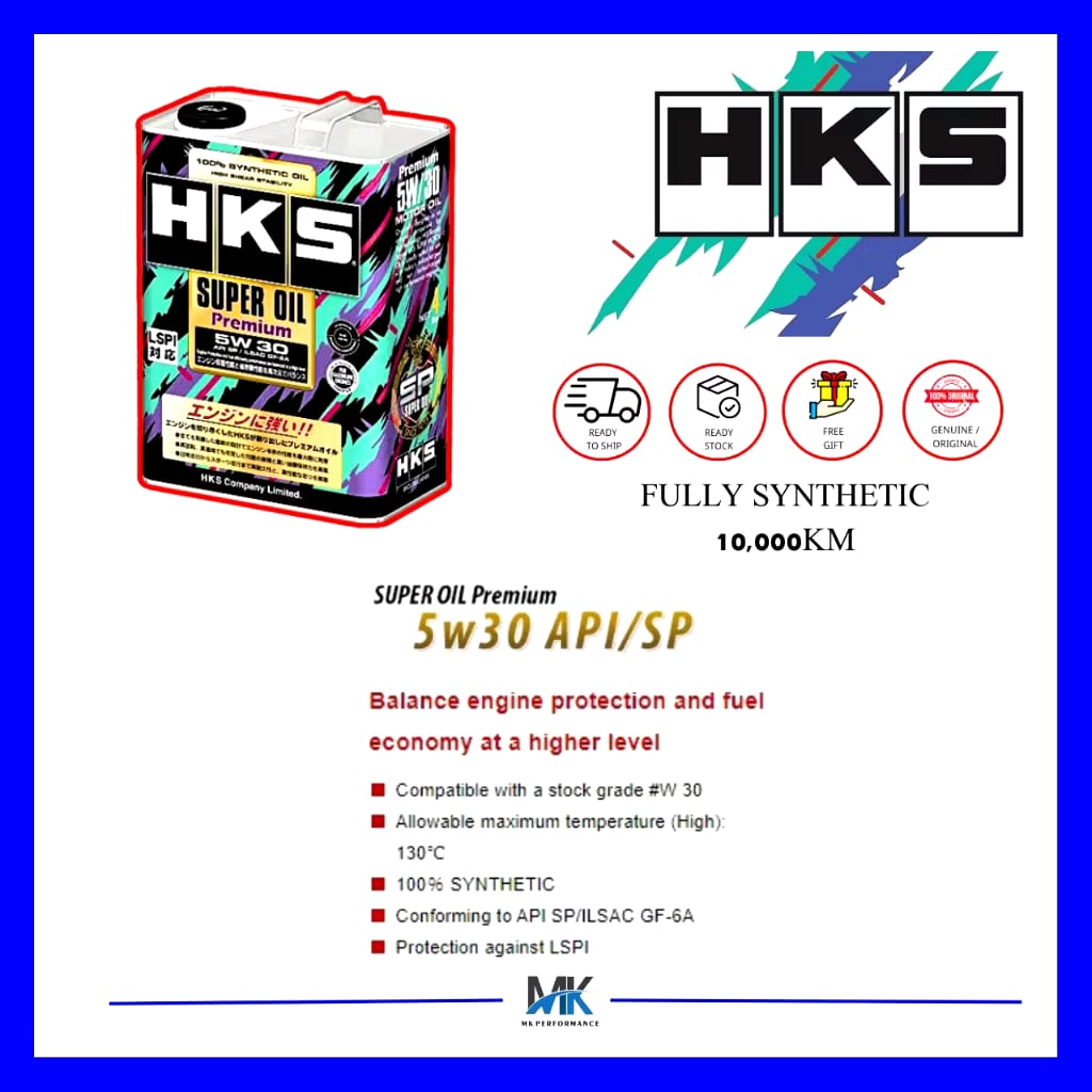 HKS Engine Oil 5w30 4L (Original Made in Japan) SUPER Premium 100% ...