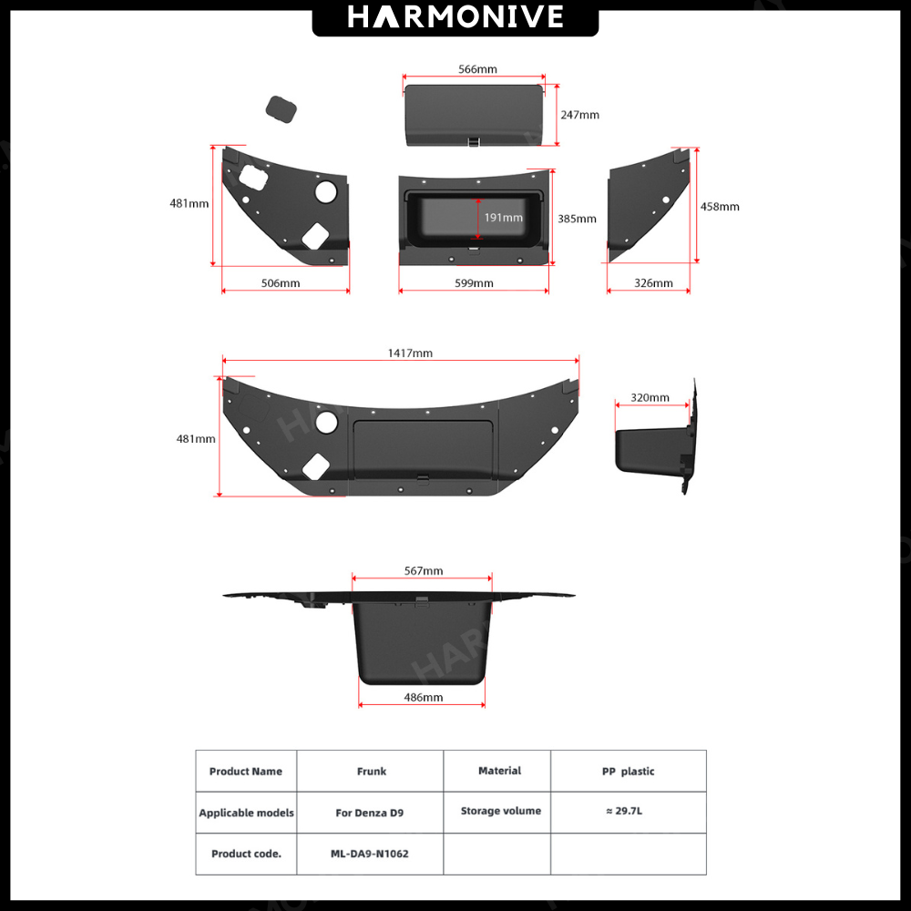 Harmonive Frunk Storage Box BYD Denza D9 (2024-Present) | Shopee Malaysia