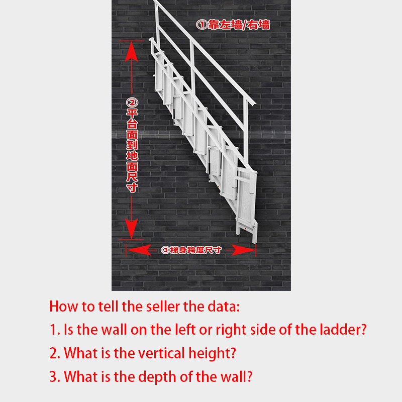 Wall-mounted Stairs Side Wall-mounted Foldable Staircase Telescopic ...