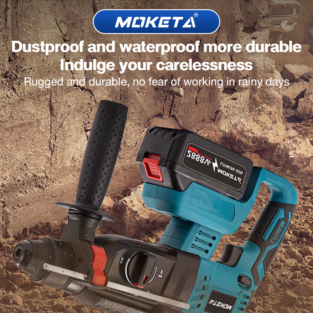 MOKETA🔥 Cordless Demolition Hammer - 18V Battery-Powered ...