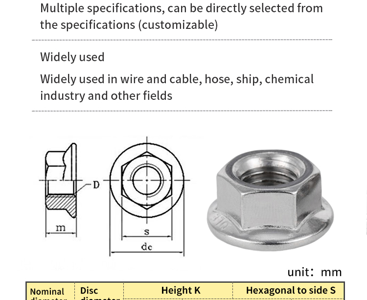 Flange Nut 304 Stainless Steel M3 M4 M5 M6 M8 M10 M12 DIN6923 Hexagon Hex Nut | Shopee Malaysia
