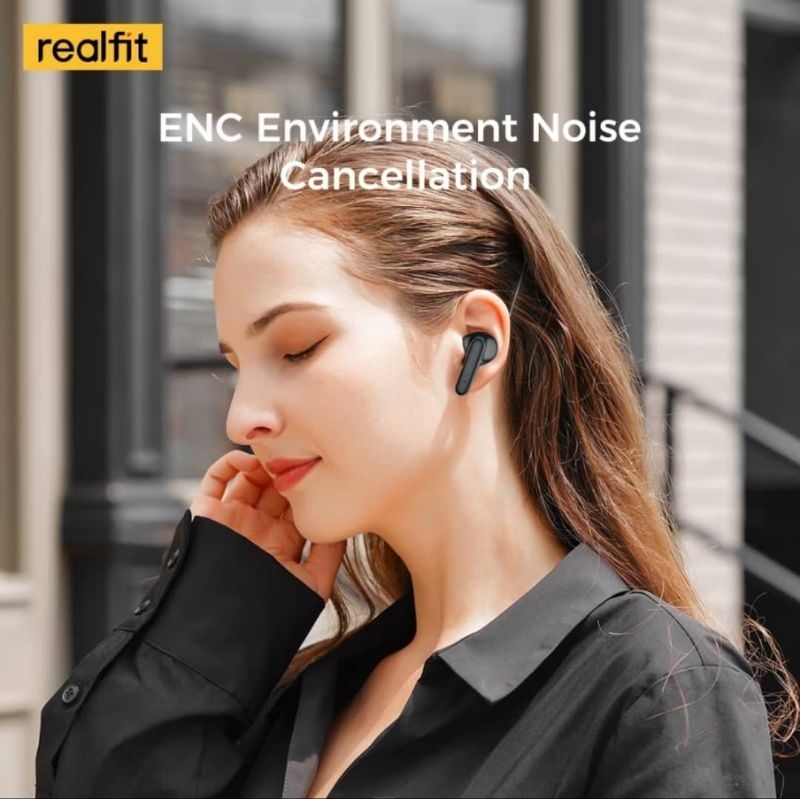 100% Original Realfit F3 Bluetooth Earphone -38dB Noise Cancellation ...