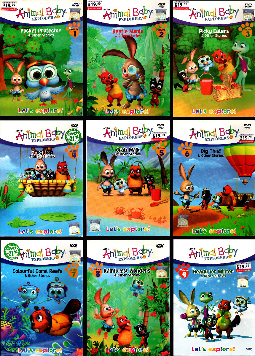 DVD Children Education Cartoon Wild Animal Baby Explorers Volume 1 / 2 ...