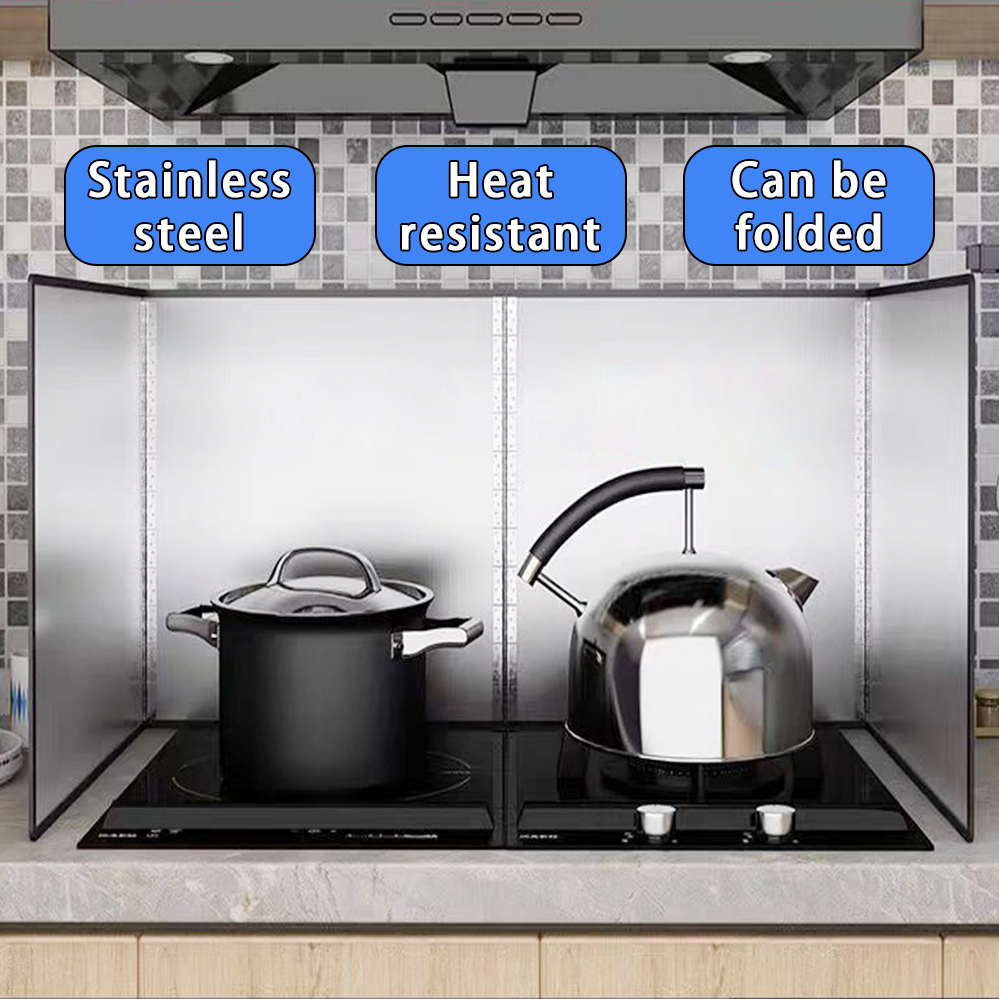 Stainless Steel Anti Oil Baffle Foldable Kitchen Removable Spill Splash ...