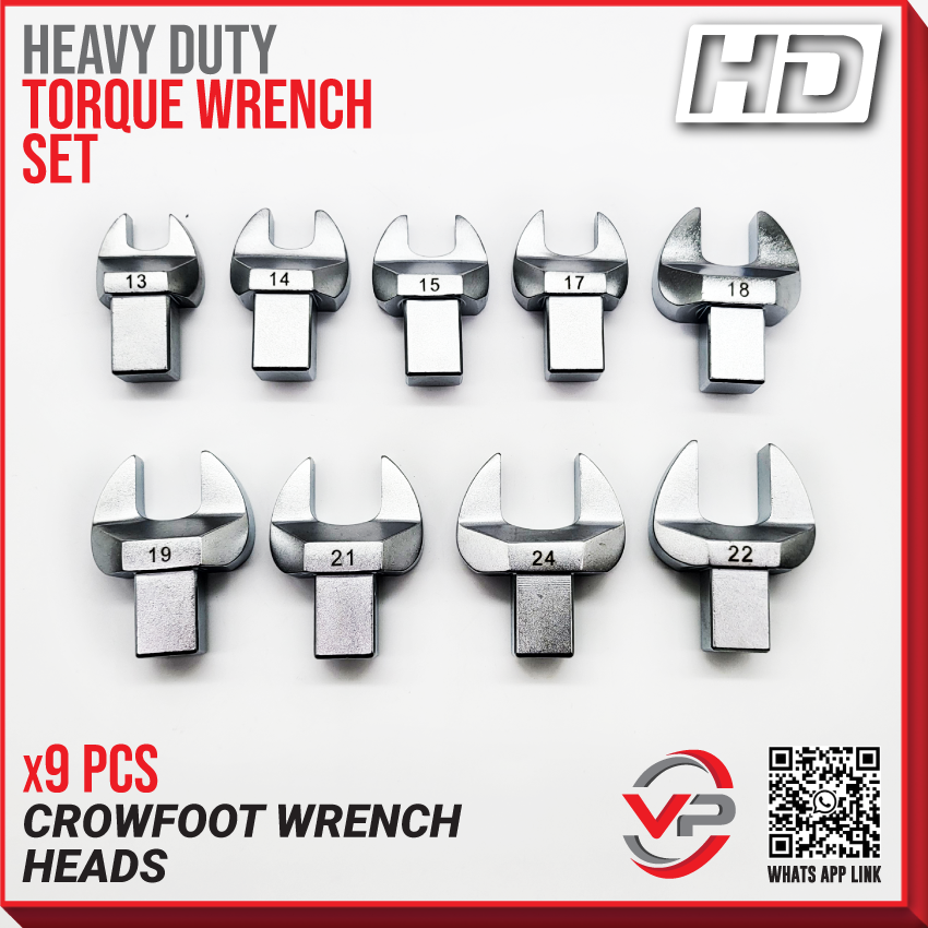 Heavy Duty Torque Wrench Kit Set 1/2” with Open-End Heads|10-220Nm ...